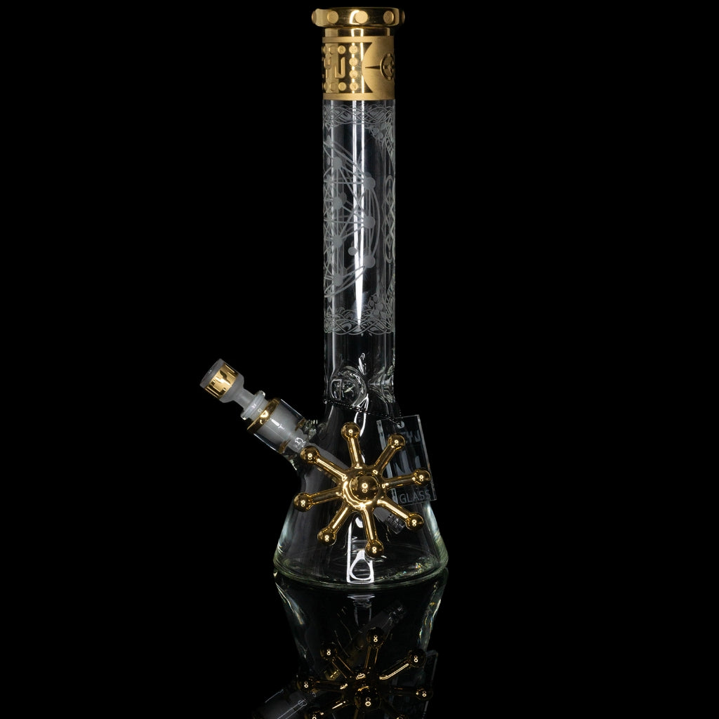 Juicy J Glass Gold Geometric Flow Beaker